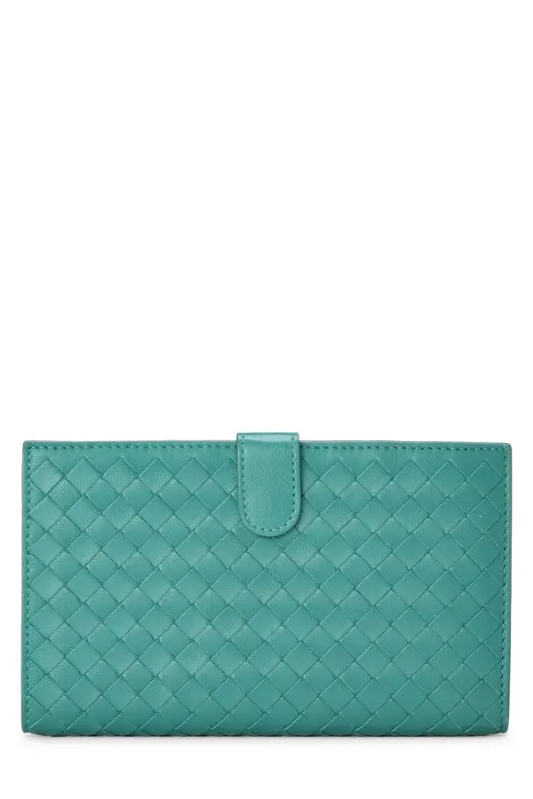 Bottega Veneta Intrecciato Compact Zip Wallet - Green
