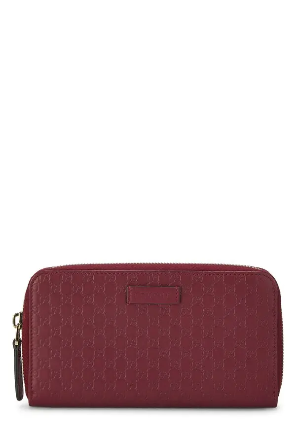Gucci Microssima Zip Around Wallet - Red