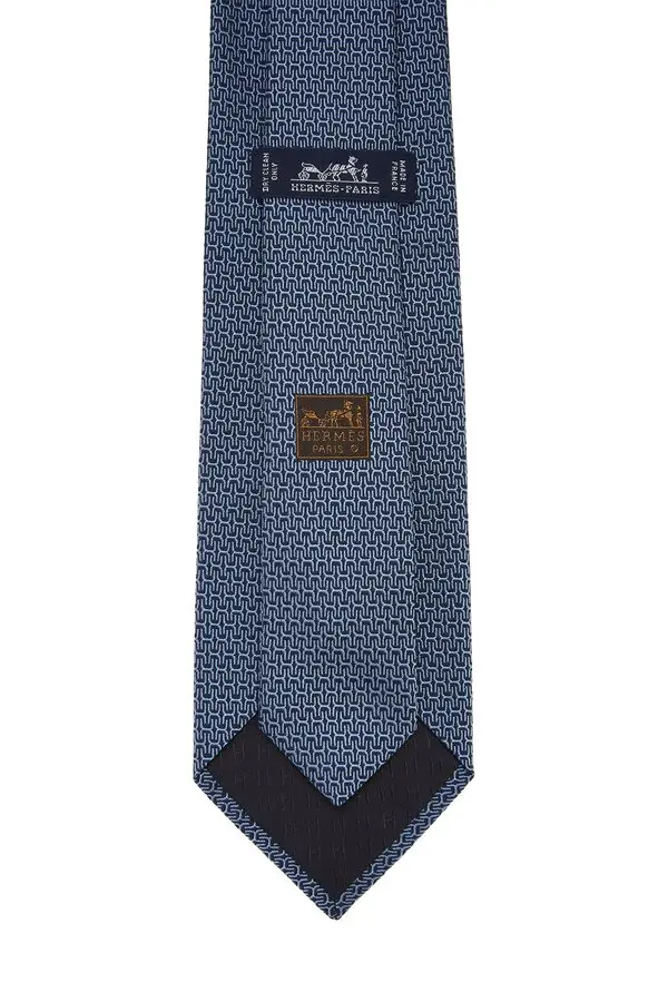 Hermès Jacquard Neck Tie - Blue
