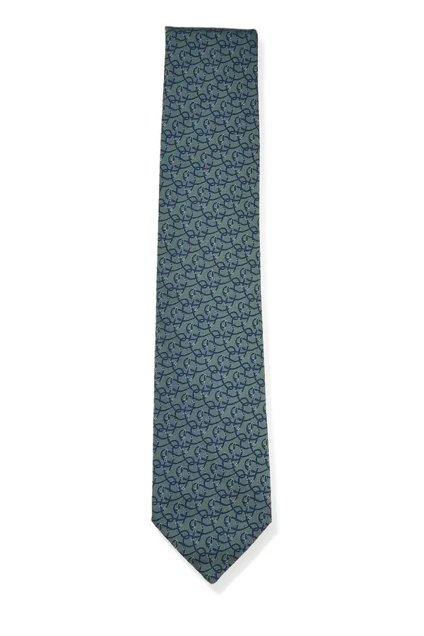 Hermès Jacquard Neck Tie - Blue