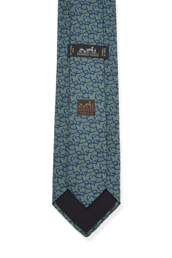 Hermès Jacquard Neck Tie - Blue