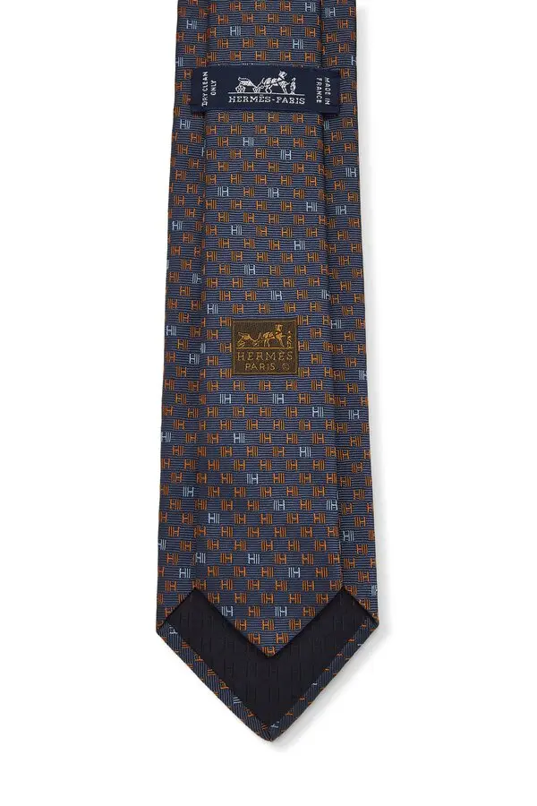 Hermès Jacquard Tie - Blue