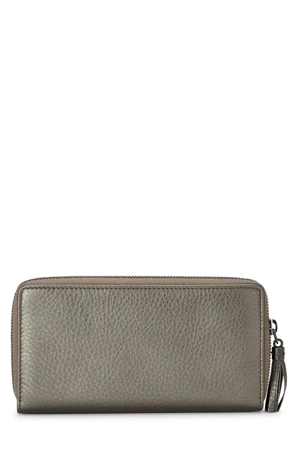Gucci Metallic Soho Zip Around Wallet - Grey