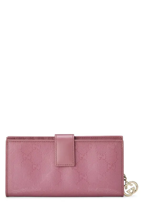 Gucci Imprime Coated Canvas Long Wallet - Pink