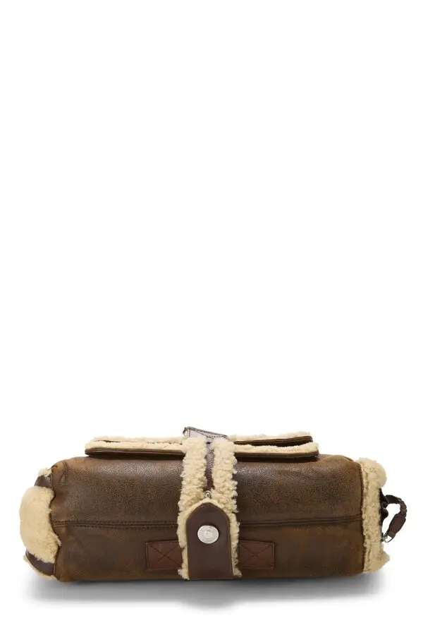 Dior Shearling "remove Before Flight" Shoulder Bag - Brown