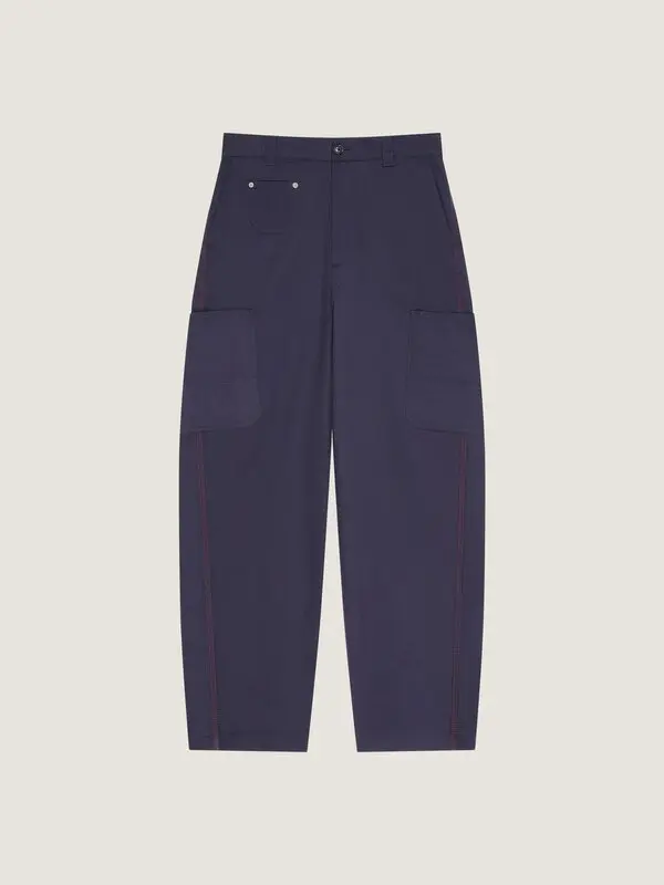Givenchy Herringbone Denim Cargo Trousers - Navy