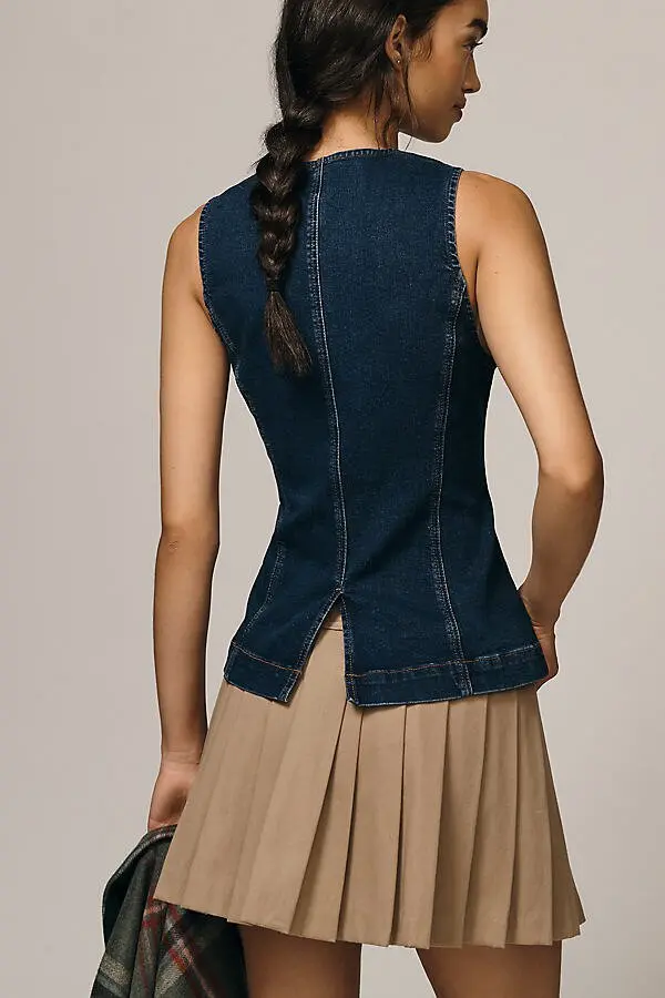 Maeve Crew-neck Denim Vest Top