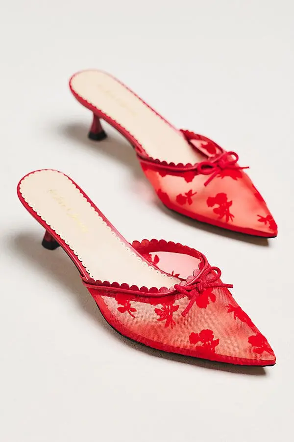 For Love & Lemons Sylvie Mule Heels - Red