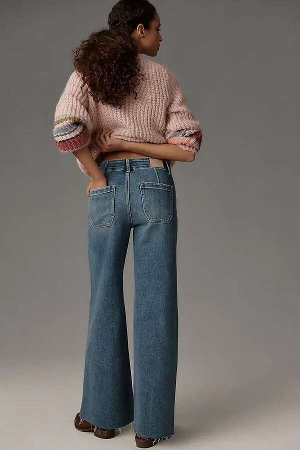 Paige Anessa High-rise Wide-leg Jeans - Bookshelf