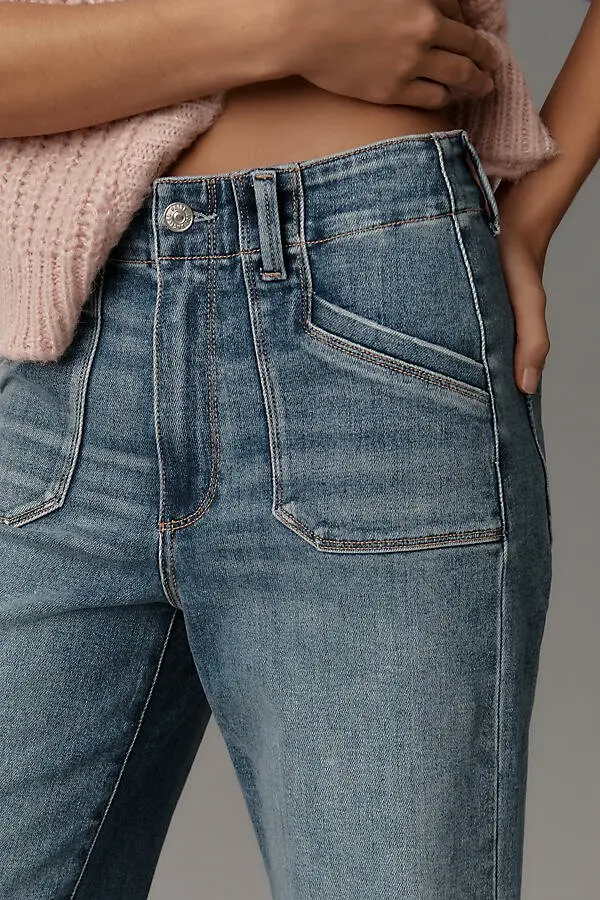 Paige Anessa High-rise Wide-leg Jeans - Bookshelf