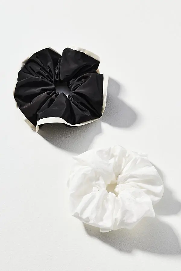 Anthropologie Nylon Scrunchies Set Of 2 - Black