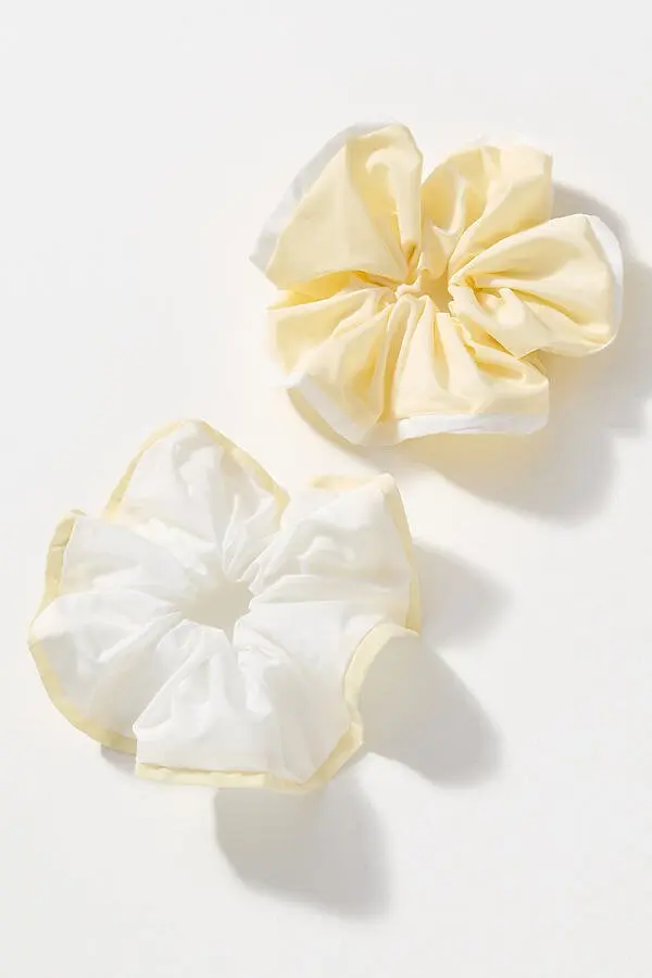 Anthropologie Nylon Scrunchies Set Of 2 - Yellow