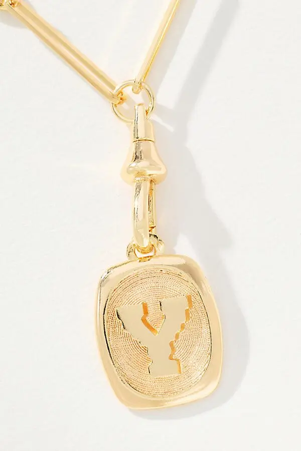 Anthropologie Linked Chain Monogram Pendant Necklace - Y