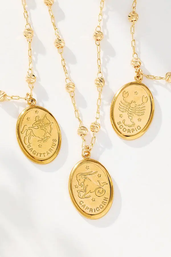 Anthropologie Delicate Zodiac Pendant Necklace - Aries