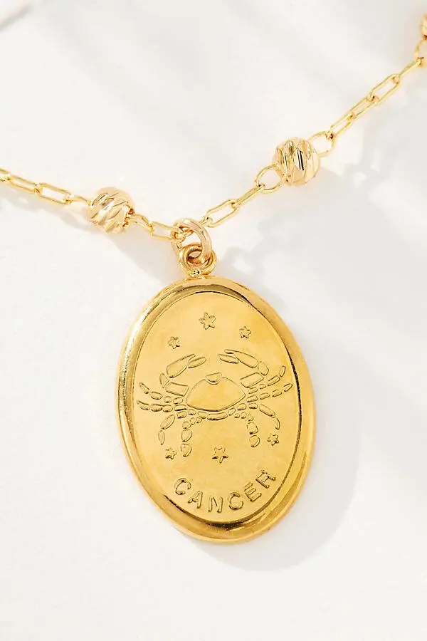Anthropologie Delicate Zodiac Pendant Necklace - Cancer