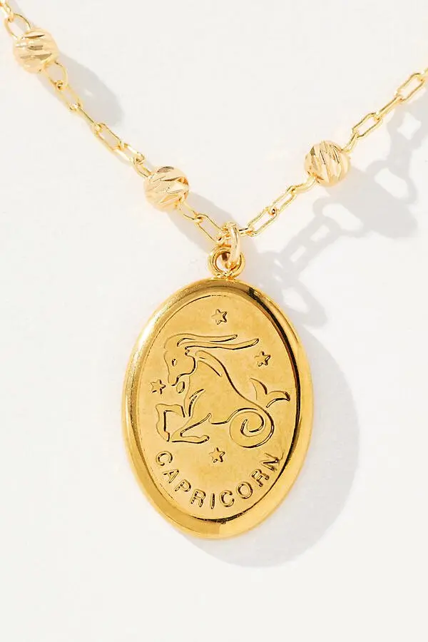 Anthropologie Delicate Zodiac Pendant Necklace - Capricorn