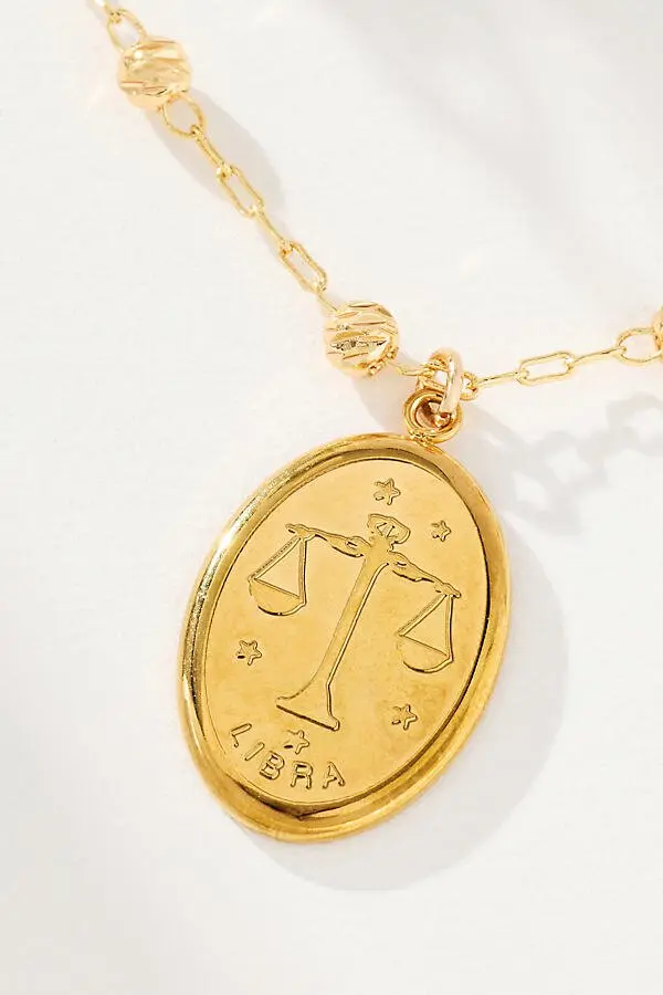 Anthropologie Delicate Zodiac Pendant Necklace - Libra
