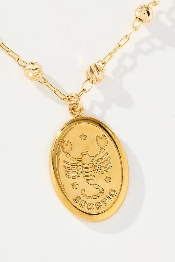 Anthropologie Delicate Zodiac Pendant Necklace - Scorpio