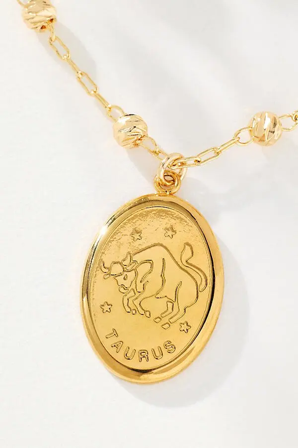Anthropologie Delicate Zodiac Pendant Necklace - Taurus