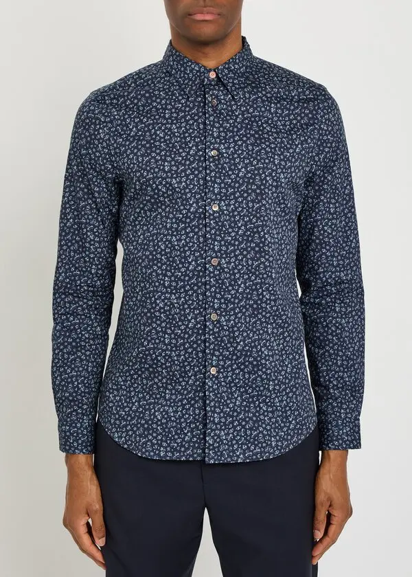 Paul Smith Patterned Stretch-cotton Shirt