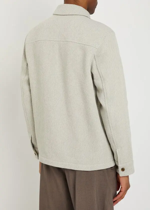 LES DEUX Hamilton Textured Twill Overshirt