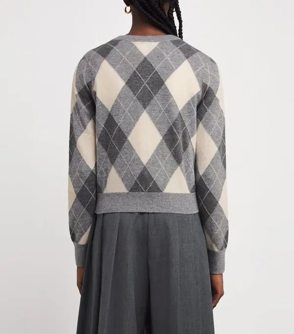 Sandro Wool-cashmere Argyle Cardigan - Black