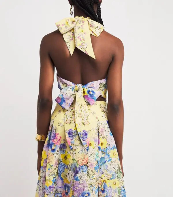 Camilla Linen-silk Darling Buds Halter Top
