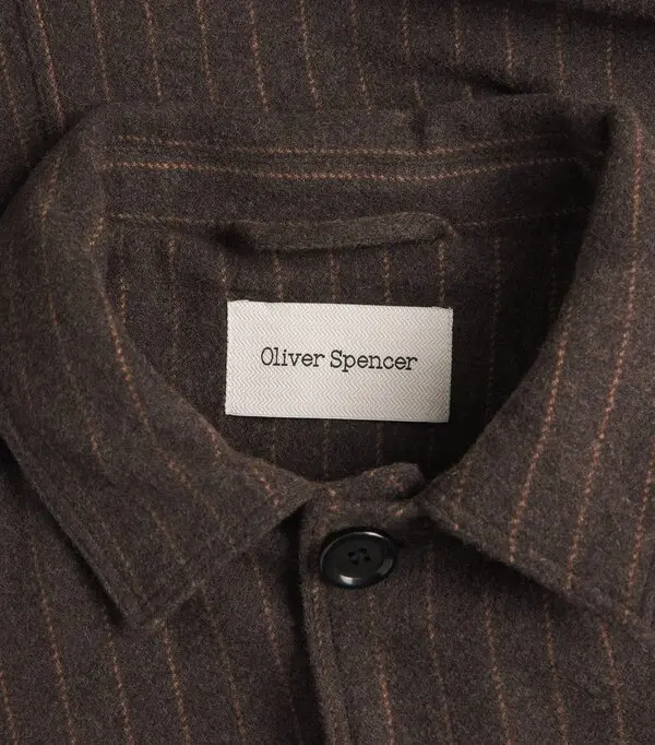 Oliver Peoples Wool-blend Stripe Overshirt - Brown