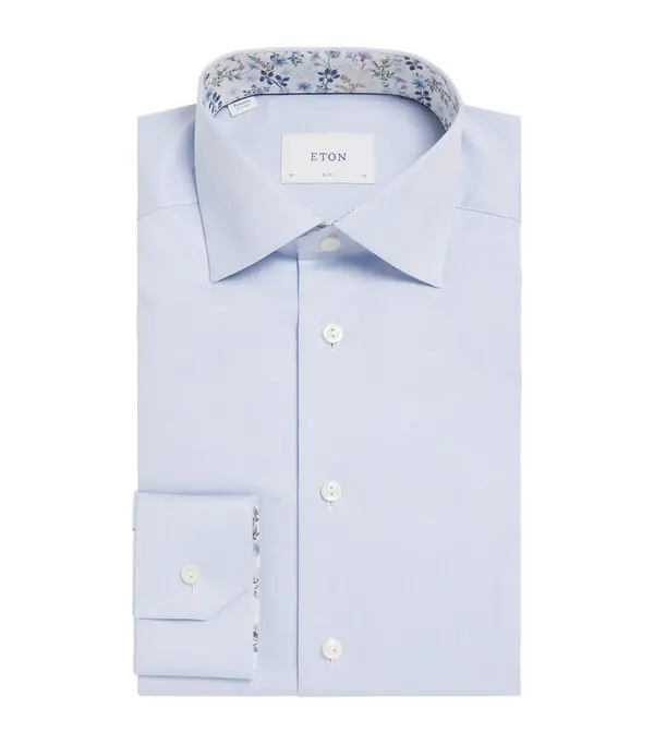 Eton Cotton Twill Slim Shirt - Blue