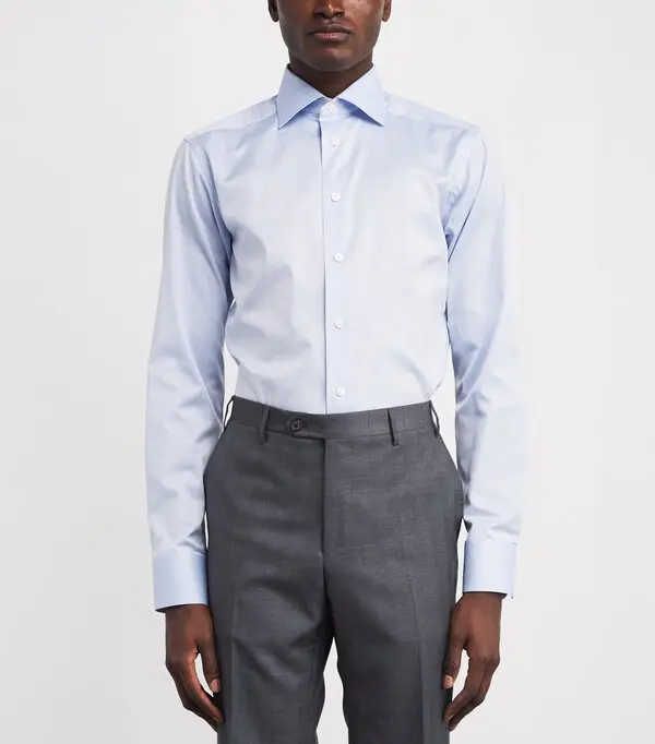 Eton Cotton Twill Slim Shirt - Blue
