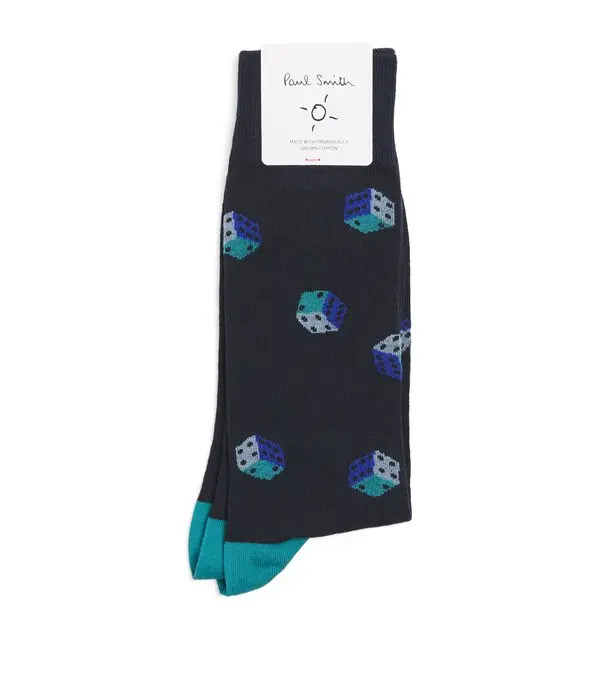 Paul Smith Cotton-blend Dice Socks - Blue