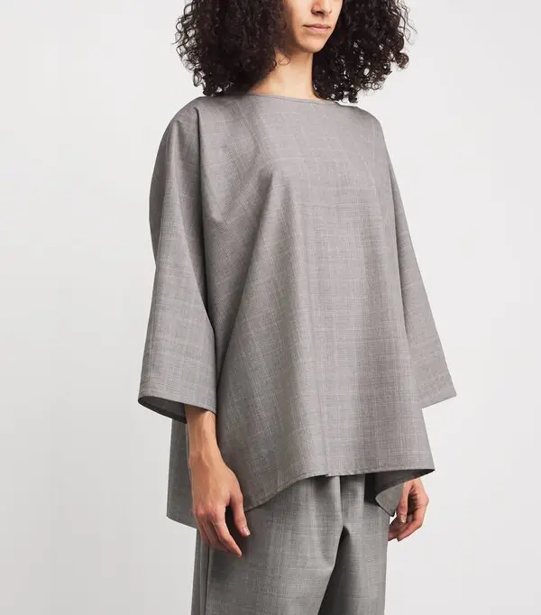 Eskandar Virgin Wool Boat-neck Blouse