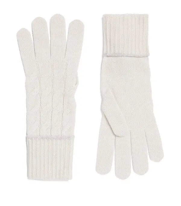 Eleventy Cashmere Cable-knit Gloves - Beige