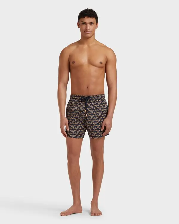 Vilebrequin Stretch Short Swim Shorts Turtles Chain Mdb Moorise