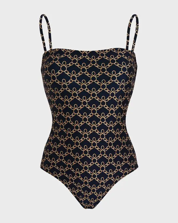 Vilebrequin Printed Bustier One-piece Swimsuit - Blue