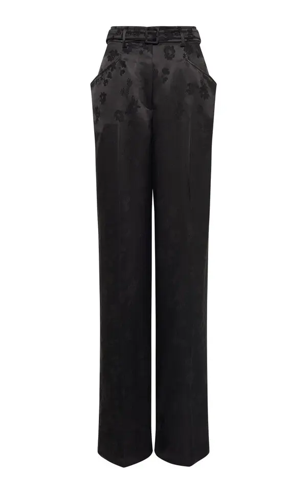 Gabriela Hearst Norman Wide-leg Embroidered Silk Pant