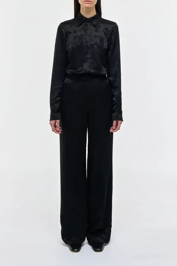 Gabriela Hearst Norman Wide-leg Embroidered Silk Pant