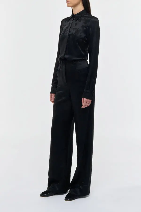 Gabriela Hearst Norman Wide-leg Embroidered Silk Pant