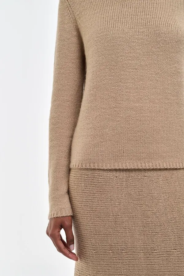Gabriela Hearst Titus Cashmere Knit Sweater - Camel