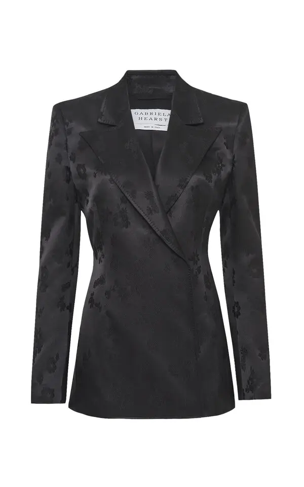 Gabriela Hearst Aleah Embroidered Silk Blazer - Black
