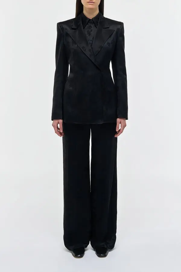 Gabriela Hearst Aleah Embroidered Silk Blazer - Black