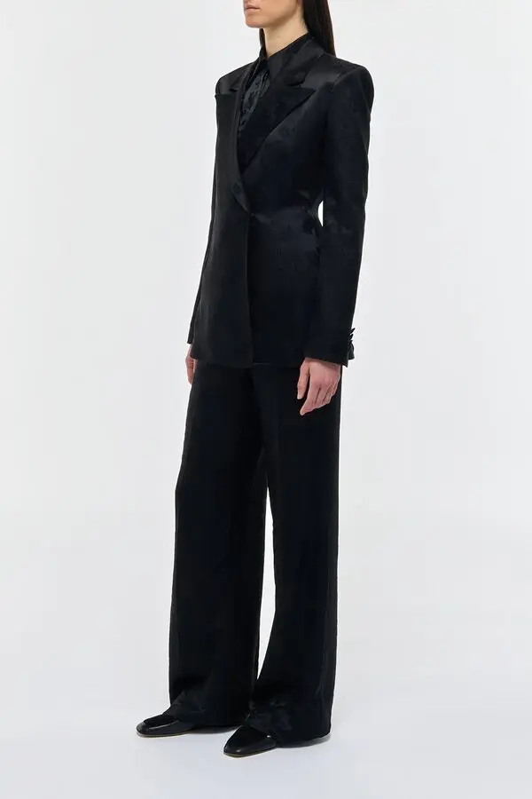Gabriela Hearst Aleah Embroidered Silk Blazer - Black