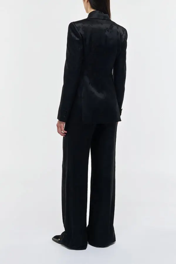 Gabriela Hearst Aleah Embroidered Silk Blazer - Black