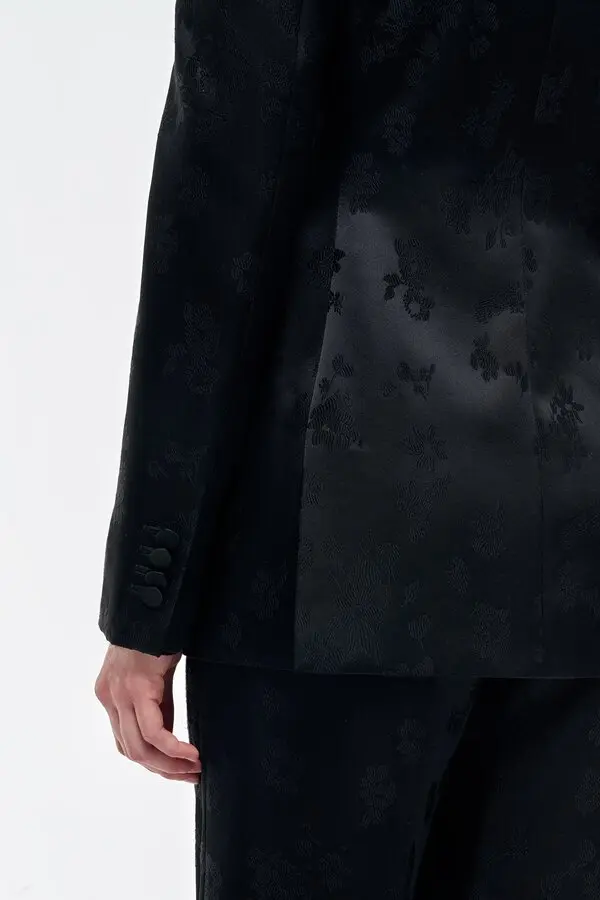 Gabriela Hearst Aleah Embroidered Silk Blazer - Black