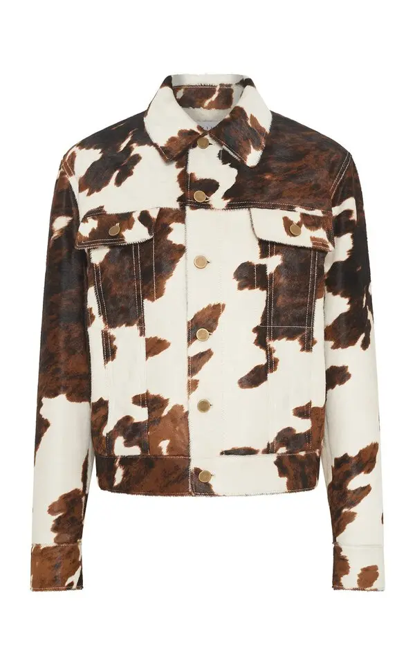 Gabriela Hearst Miran Calfskin Pony Hair Jacket - Ivory/cognac Multi