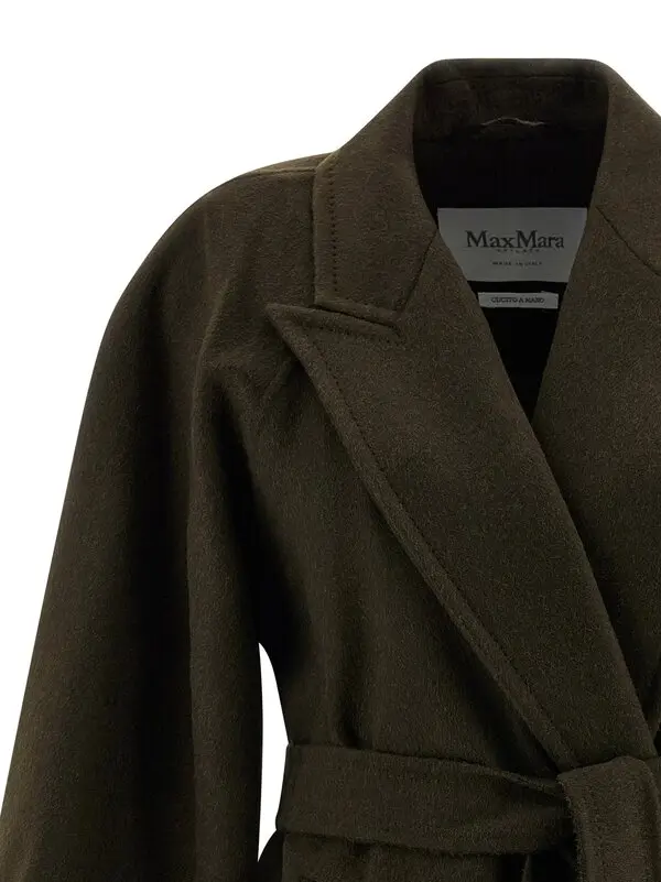 Max Mara Verna' Double Drap Baby Camel Coat - Green