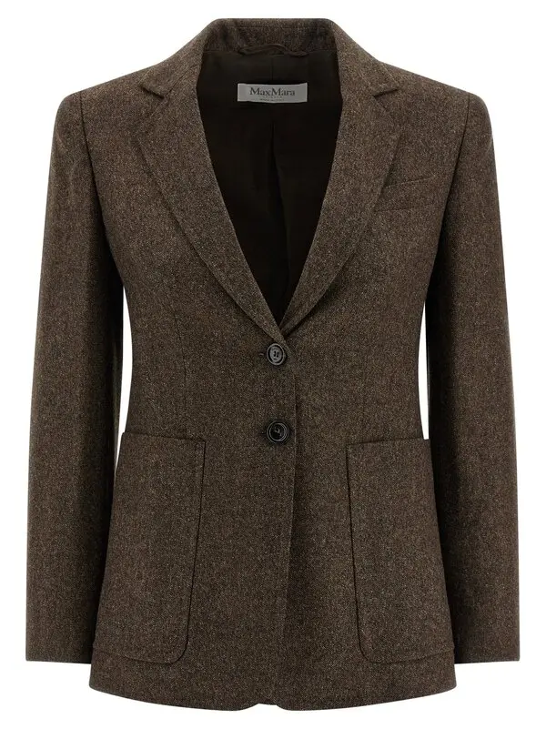 Max Mara Single-breasted Wool Tweed Blazer