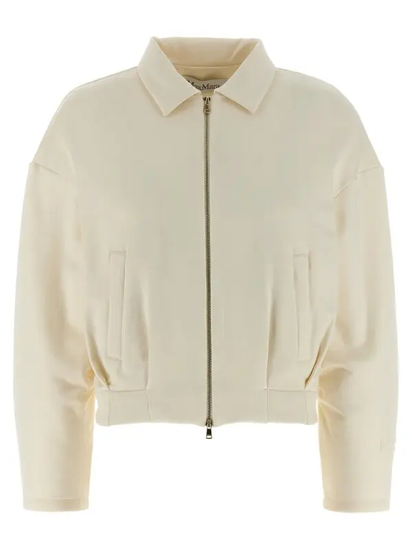 Max Mara Cropped Silk And Cotton Sweatshirt - White
