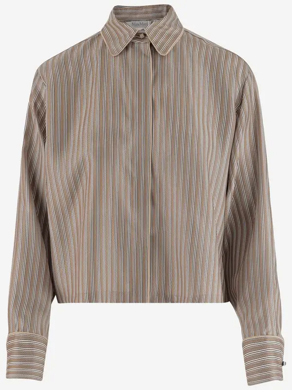 Max Mara Silk Twill Crop Shirt