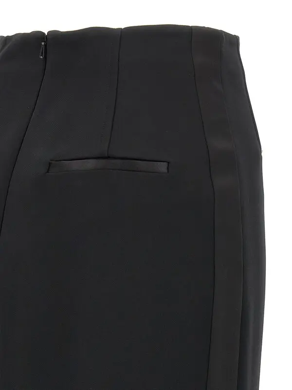 Max Mara Viscose Midi Skirt With Satin Inserts